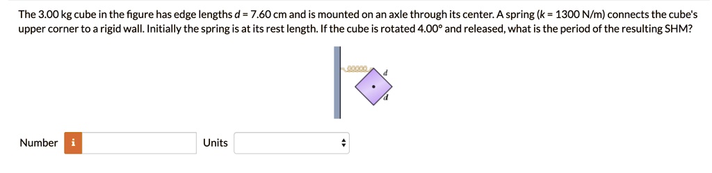 the 300 kg cube in the figure has edge lengths d760 cm and is mounted ...