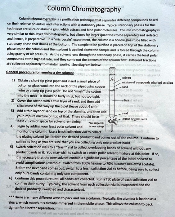 Column Chromatography Column Chromatography Purification Technique That Separates Different