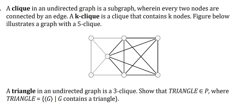 A clique in an undirected graph is a subgraph, wherein every two nodes are connected by an edge ...