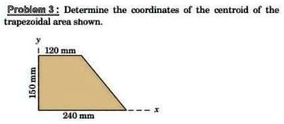 Problem 3: Determine the coordinates of the centroid of the trapezoidal ...