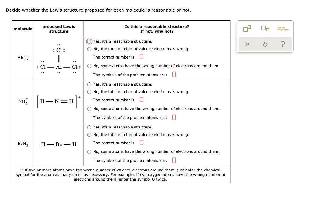 SOLVED: Decide whether the Lewis structure proposed for each molecule ...