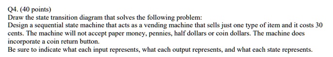 Q4. (40 points) Draw the state transition diagram that solves the ...