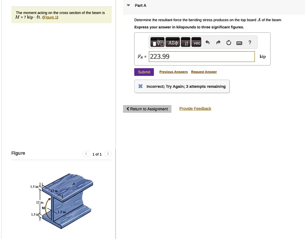 SOLVED: Find resultant force Part A The moment acting on the cross ...