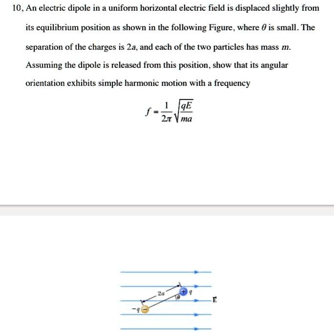 10, An electric dipole in a uniform horizontal electric field is ...