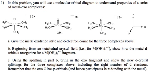 SOLVED: 1) In this problem, you will use a molecular orbital diagram to ...