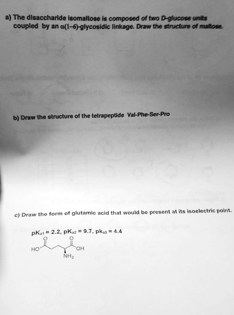 a) The disaccharide isomaltose is composed of two D-glucose units ...