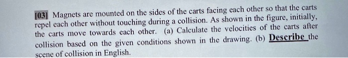 SOLVED: Magnets are mounted on the sides of the carts facing each other ...