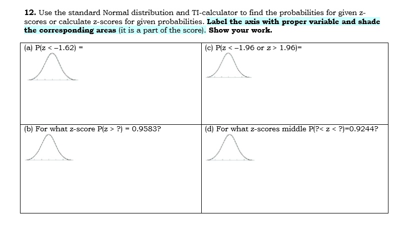 SOLVED: Use the standard Normal distribution and TI-calculator to find ...