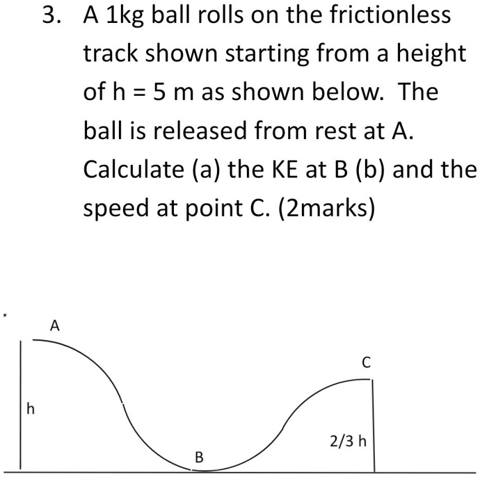 3 a 1kg ball rolls on the frictionless track shown starting from a ...