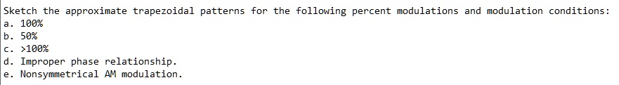 SOLVED: Sketch the approximate trapezoidal patterns for the following ...