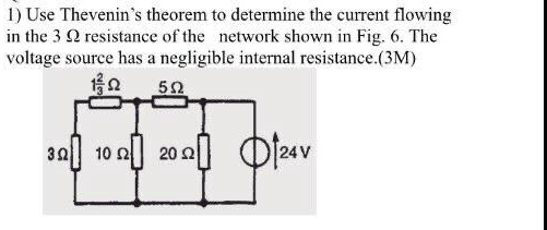 SOLVED: Use Thevenin's theorem to determine the current flowing in the 3 resistances of the ...