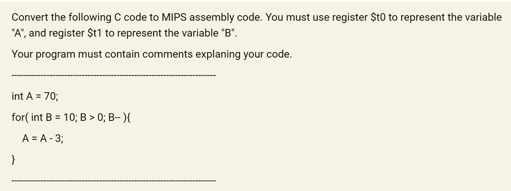 SOLVED: Please use MIPS for the following. Convert the following C code ... SOLVED: Please use MIPS for the following. Convert the following C code ...