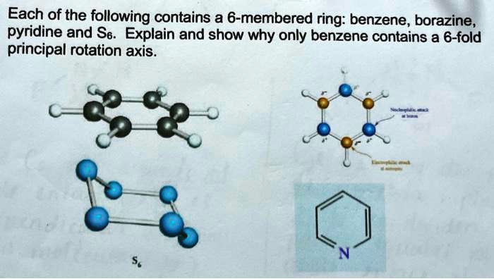 each of the following contains a 6 membered ring benzene borazine ...