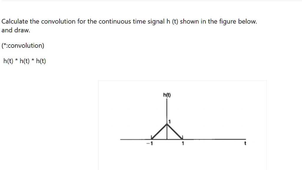 Electrical Engineering Calculate the convolution for the continuous time signal h(t) shown in ...
