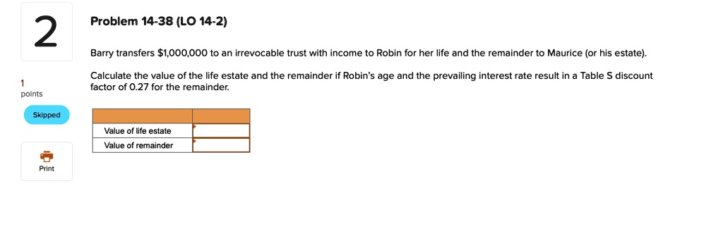 2 Problem 14-38 (LO 14-2) Barry transfers 1,000,000 to an...