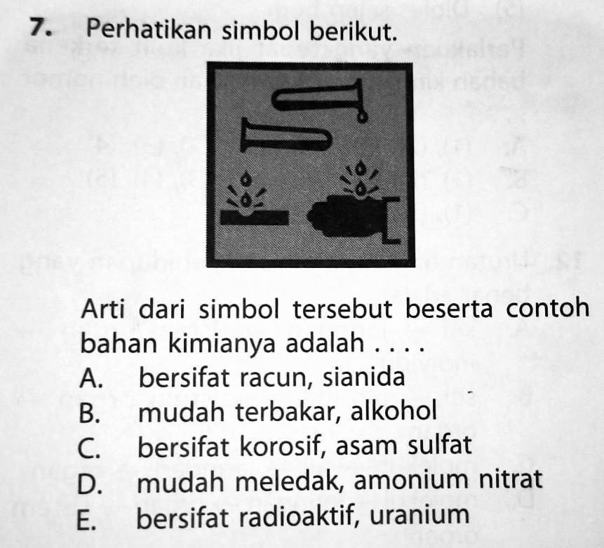 SOLVED: Arti dari simbol tersebut beserta contoh bahan kimianya adalah ...