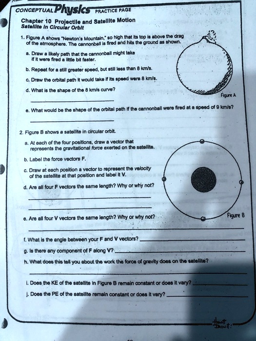 CONCEPTUAL Physics PRACTICE PAGE Chapter 10 Projectile and Satellite ...