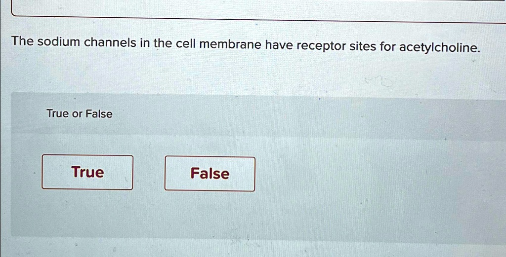 SOLVED: The sodium channels in the cell membrane have receptor sites ...
