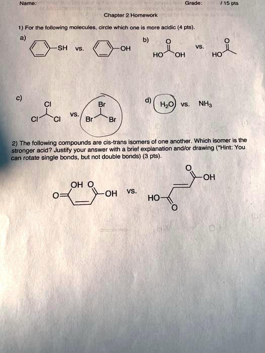 SOLVED: Name: Grade: 115 pPlS Chapter Homework For the following ...