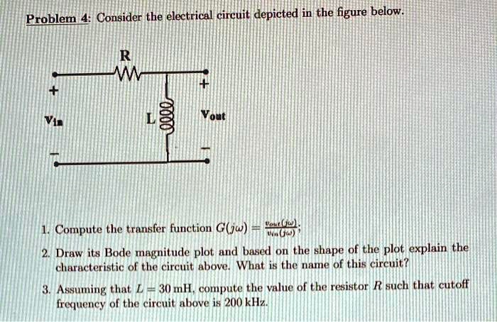 Problem 4: Consider the electrical circuit depicted in the figure below ...