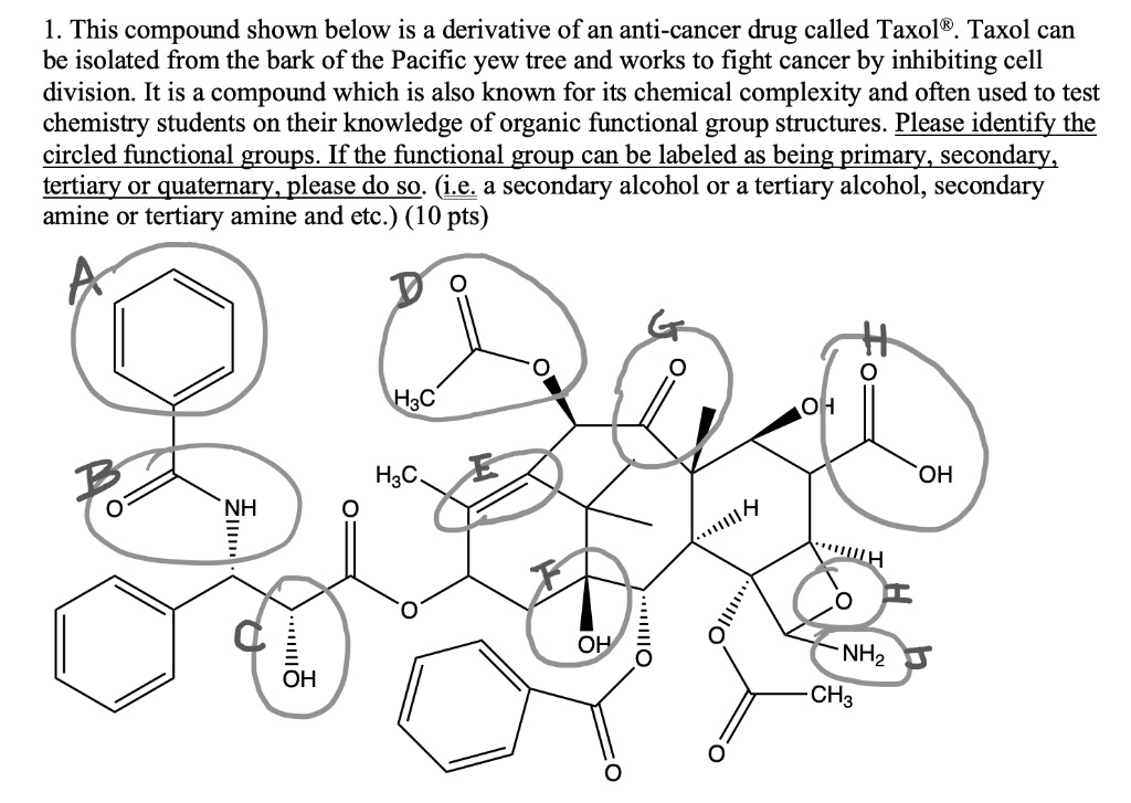 SOLVED: This compound shown below is a derivative of an anti-cancer ...