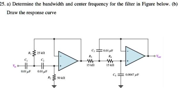 25. a) Determine the bandwidth and center frequency for the...