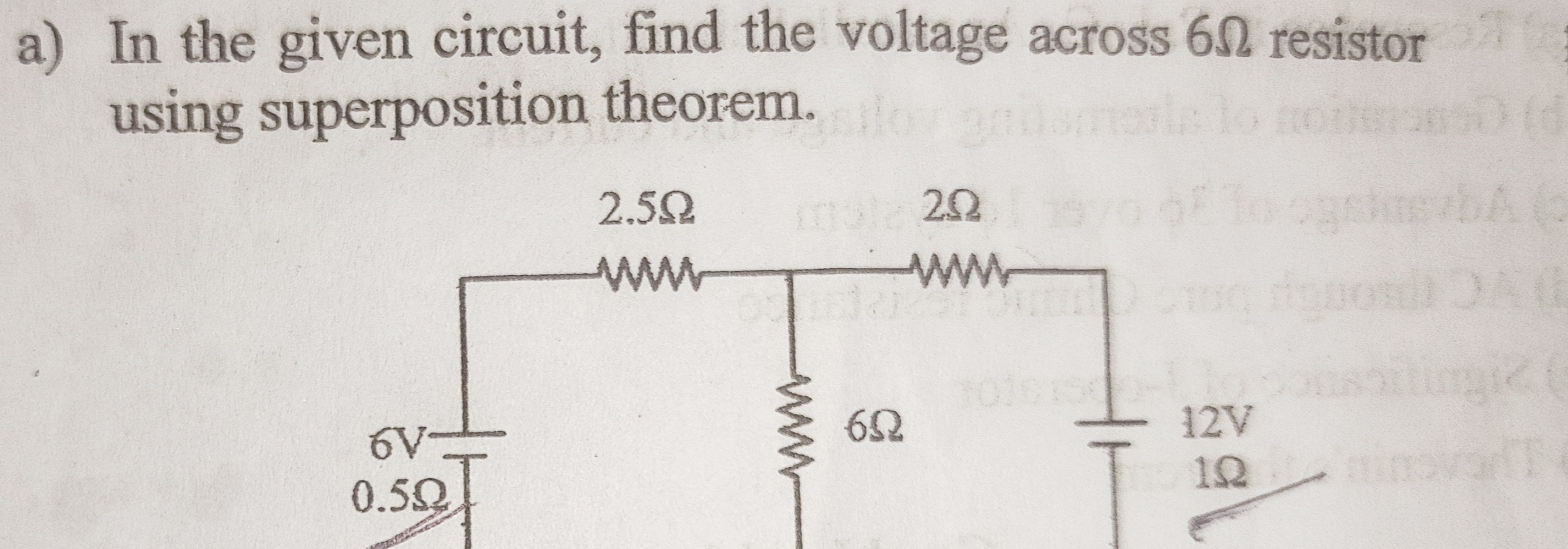 A In The Given Circuit Find The Voltage Across 6 Ω Resistor Using