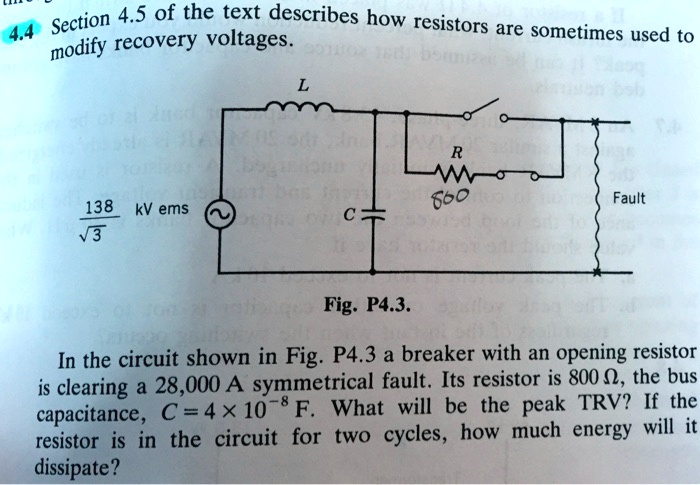 SOLVED: In the circuit shown in Fig. P4.3, a breaker with an opening ...