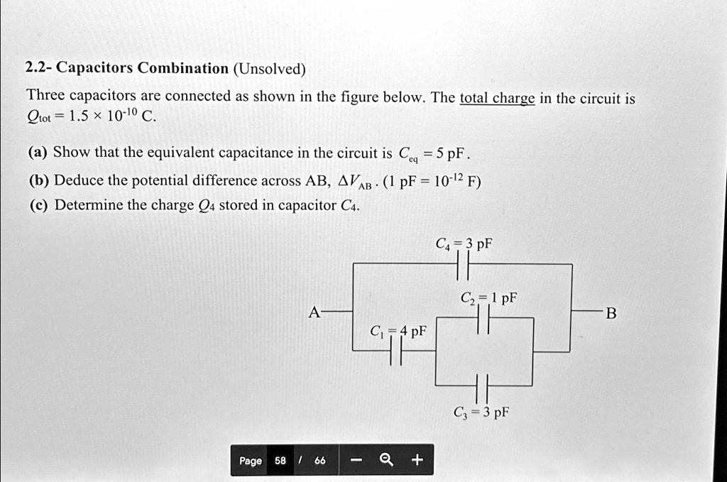 SOLVED: 2.2- Capacitors Combination (Unsolved) Three capacitors are ...