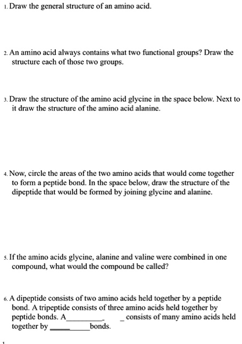 SOLVED: Draw the general structure of an amino acid. An amino acid ...