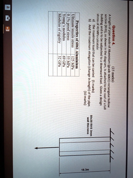 SOLVED: A Modulus of rigidity, Young's modulus, 0.1% proof stress ...