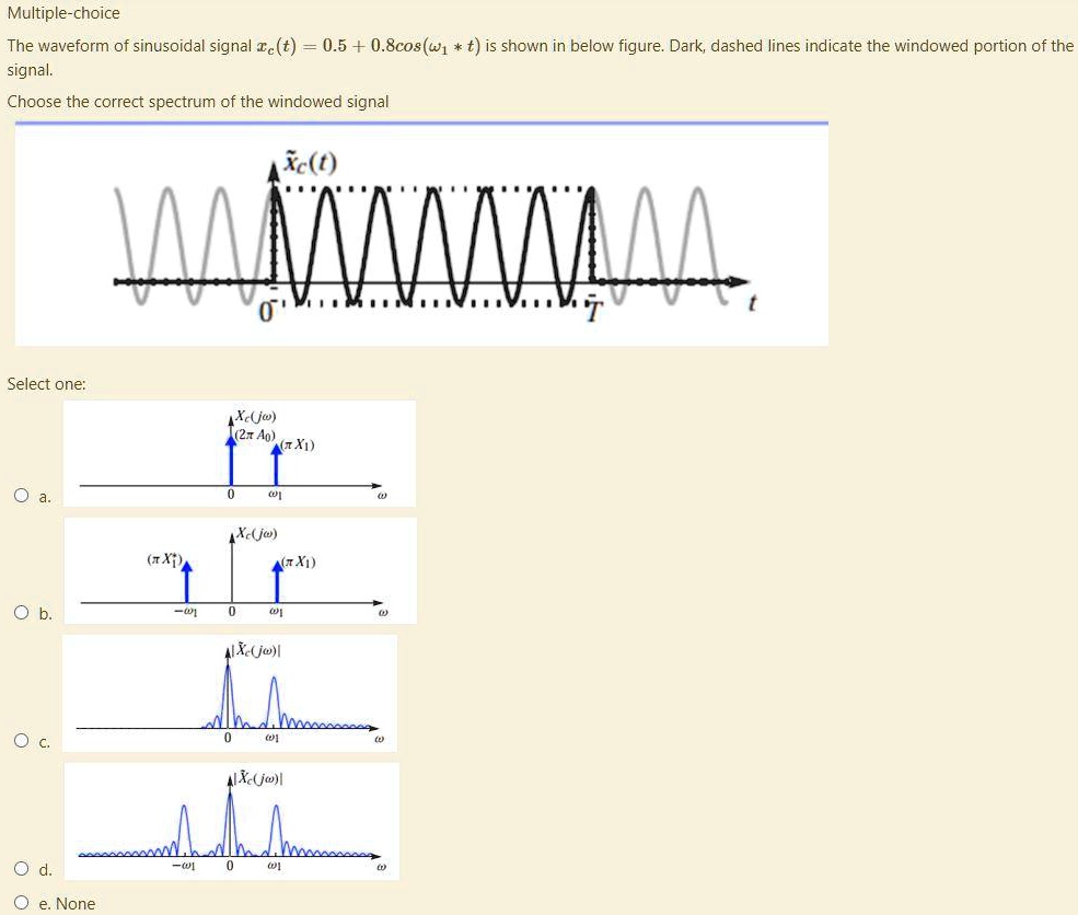 Multiple-choice The waveform of sinusoidal signal xc(t) = 0.5 + 0.8cos ...