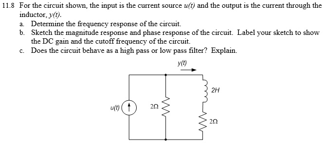 SOLVED: 11.8 For the circuit shown, the input is the current source u(t ...