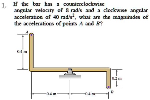 Solved If The Bar Has A Counterclockwise Angular Velocity Of 8 Rads And A Clockwise Angular