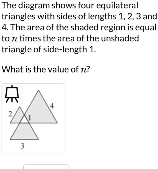 the diagram shows four equilateral triangles with sides of lengths 12 3 ...