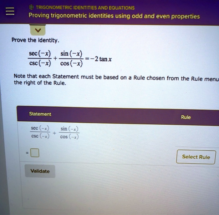SOLVED: 'TRIGONOMETRIC IDENTITIES AND EQUATIONS Proving trigonometric identities using odd and ...