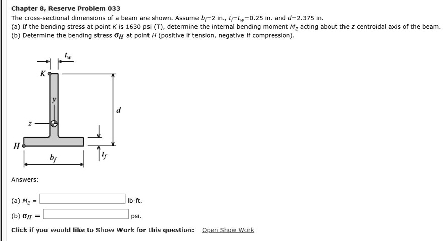 SOLVED: Chapter 8, Reserve Problem 033: The cross-sectional dimensions ...