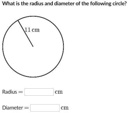 SOLVED: 'What is the radius and diameter of the following circle? What ...