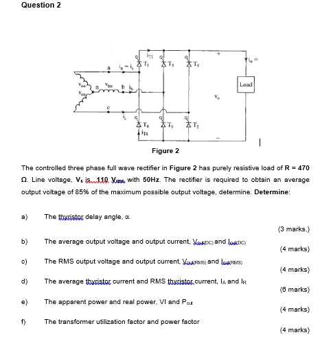 SOLVED: Figure 2 The controlled three-phase full-wave rectifier in ...