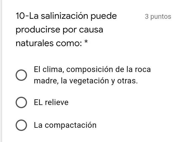 SOLVED: ayudaaaa cual es.... 1O-La salinización puede producirse por ... SOLVED: ayudaaaa cual es.... 1O-La salinización puede producirse por ...