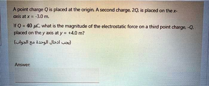 SOLVED: Apoint charge Q is placed at the origin A second charge: 2Q, is placed on the Xr axis ...