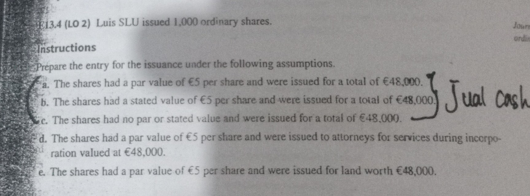 134 lo 2 luis slu issued 1000 ordinary shares instructions prepare the ...