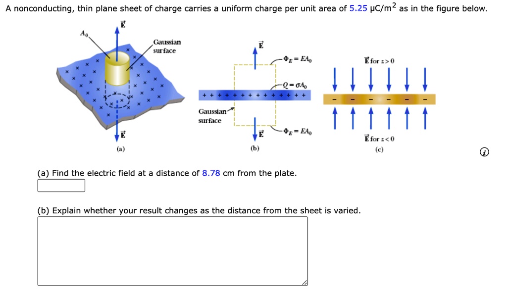 SOLVED: A nonconducting, thin plane sheet of charge carries a uniform ...