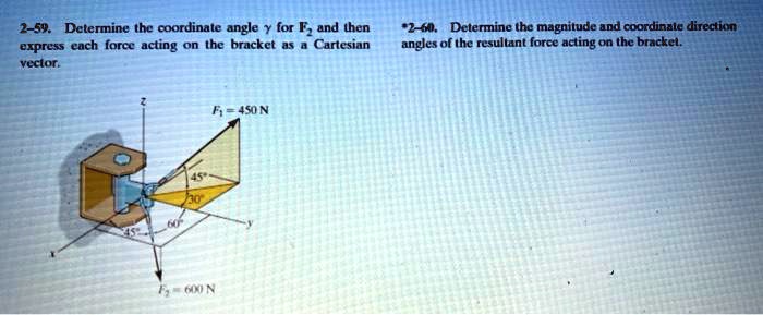SOLVED: 2-59. Determine the coordinate angle for F and then express ...