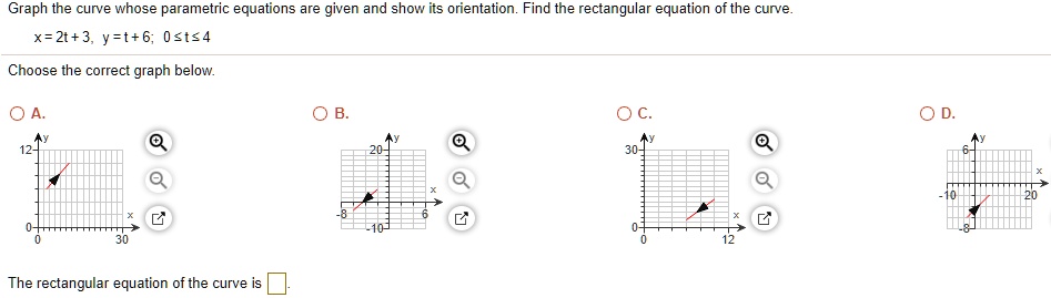 Graph the curve whose parametric equations are given and show its orientation. Find the ...