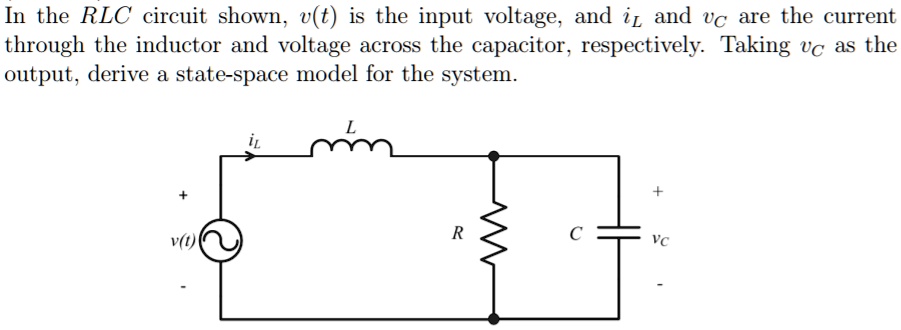 SOLVED: In the RLC circuit shown, u(t) is the input voltage, and iL and uc are the current ...