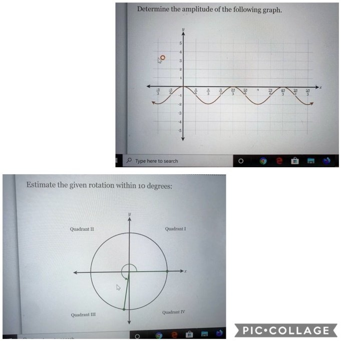 SOLVED: Determine the amplitude of the following graph. Estimate the given rotation within 1Â ...