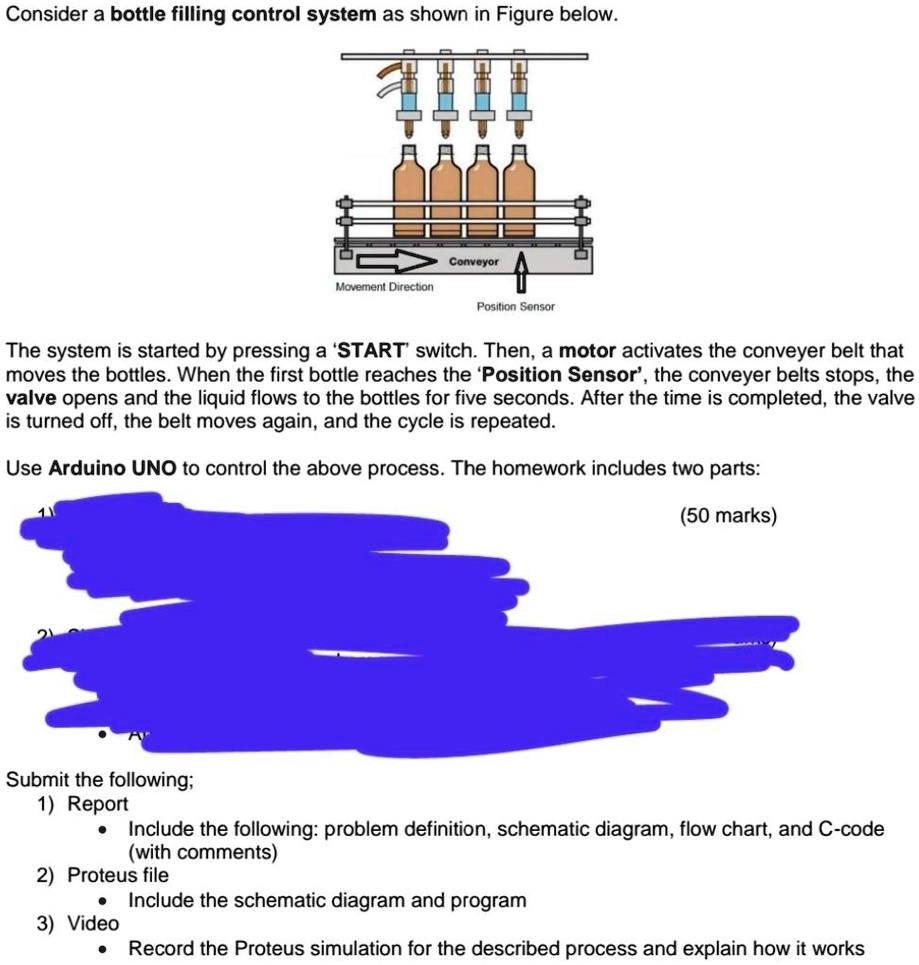 SOLVED: Consider a bottle filling control system as shown in the figure ...