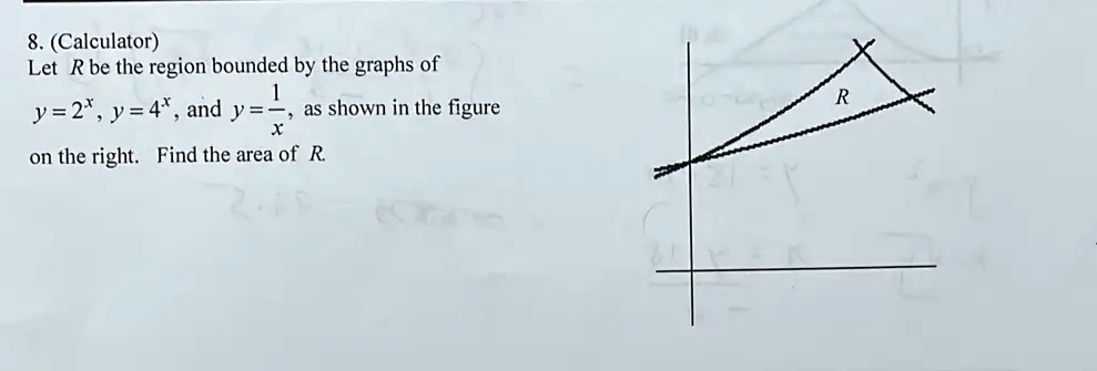 8 calculator let rbe the region bounded by the graphs of y 21 v4 and y ...