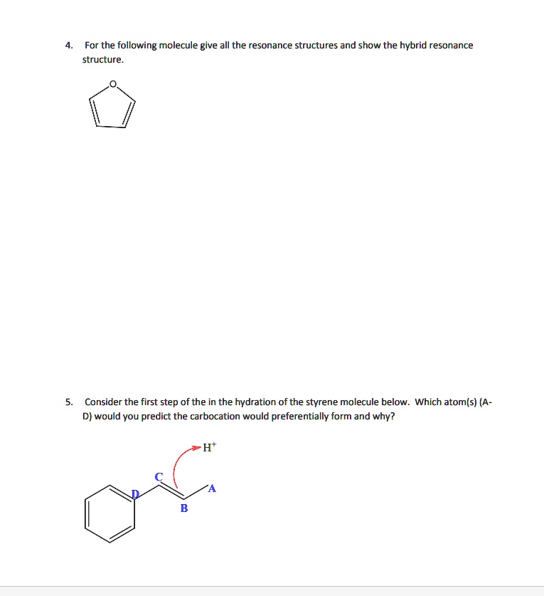 SOLVED: For the following molecule give all the resonance structures ...
